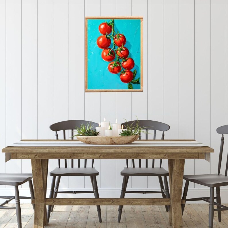 Vibrant Tomato Art Print Kitchen Decor, Farmhouse Wall Art, Red Tomato ...