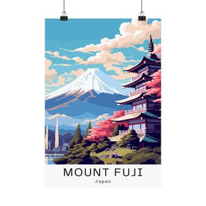 Mount Fuji Japan Travel Poster - Fuji Mountain Poster - Famous Place ...
