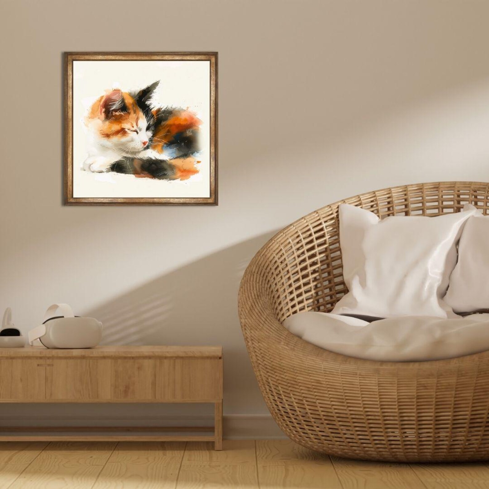 Calico Cat Wall Art #6 | Digital Download PNG 1:1 Ratio | Cat Lover ...