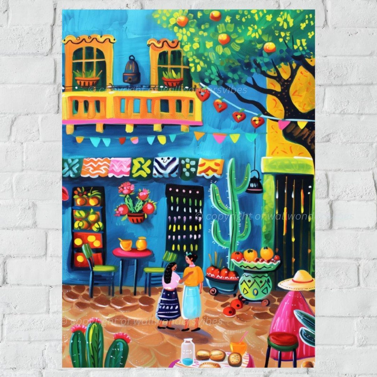 Whimsical Mexican Market Folk Art, Atful Folk Art, Instant Digital ...
