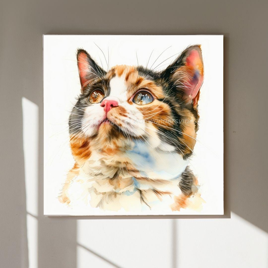 Calico Cat Wall Art #8 | Digital Download PNG 1:1 Ratio | Cat Lover ...