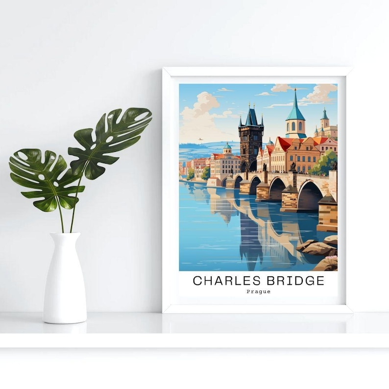 Charles Bridge Prague Wall Art, Digital Download Print, Cityscape ...