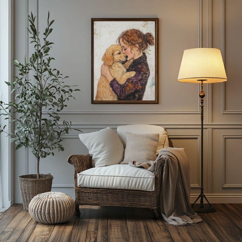 Dog and Girl Wall Art #3 | A3 Printable Art for Dog Lovers | Digital ...