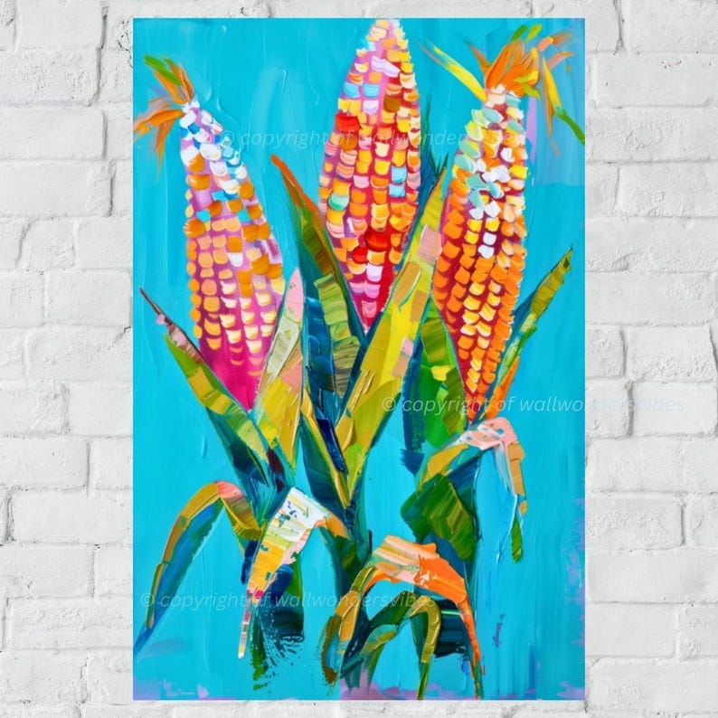 Corn Whimsical Wall Art #4 - High-resolution Digital Download JPG & PDF ...