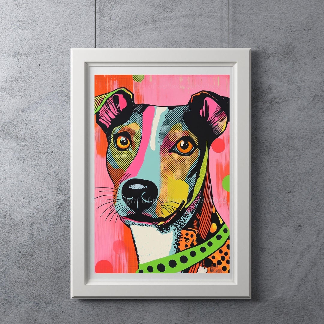 Colorful Dog Digital Wall Art Modern Abstract Pet Portrait Printable ...