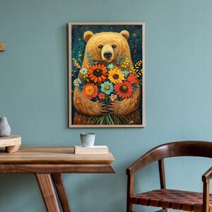 Whimsical Grizzly Bear Folk Art #2 | High-resolution 300 DPI JPG & PDF ...