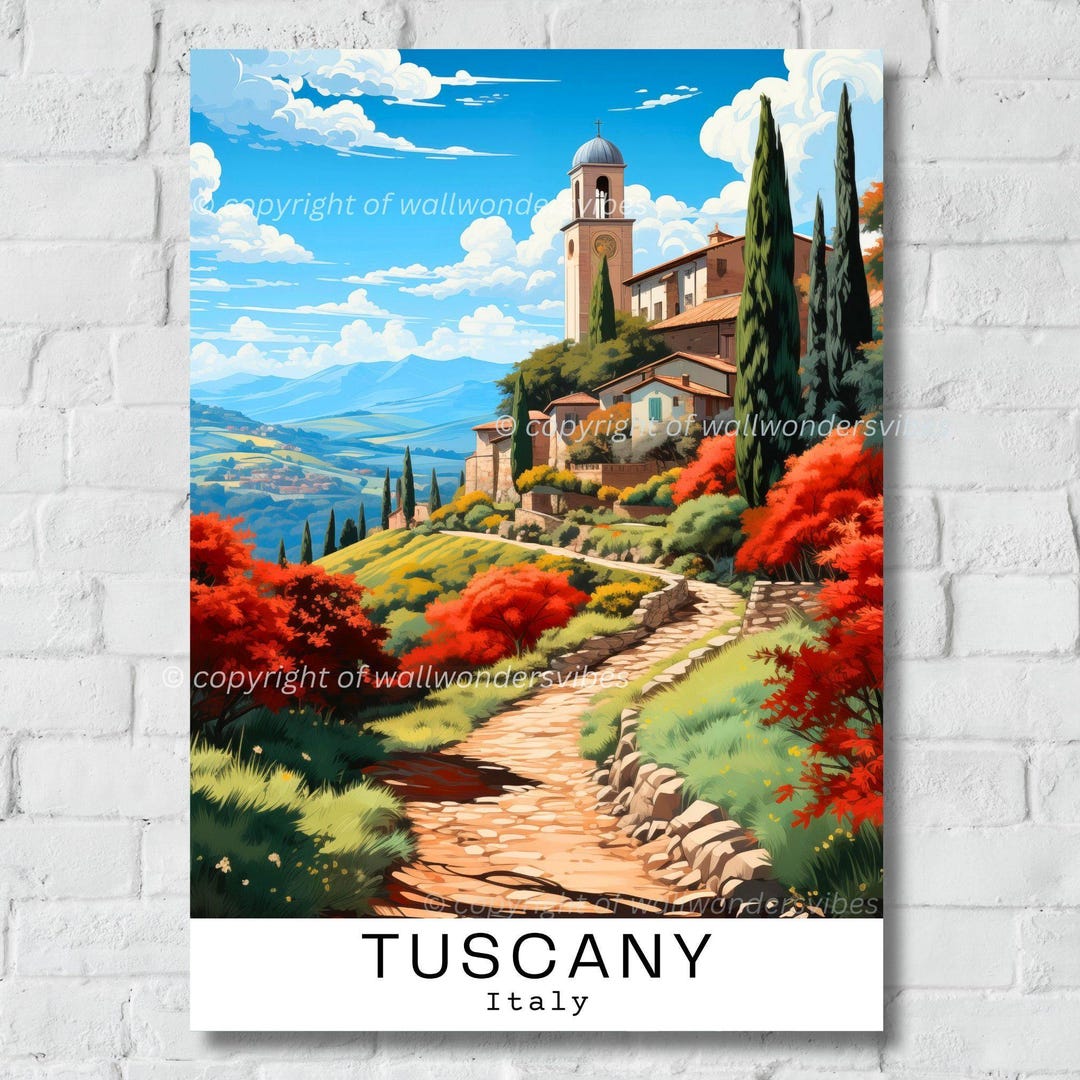 Stunning Tuscany Italy Digital Print, Beautiful Italian Countryside ...