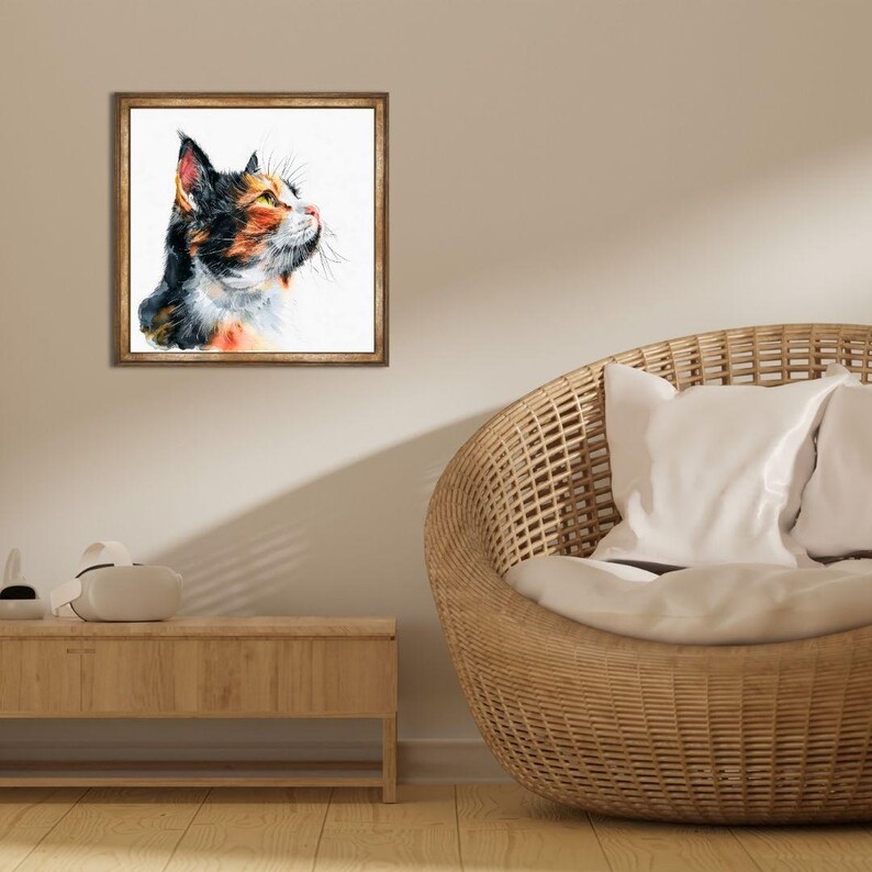 Calico Cat Wall Art #1 | Digital Download PNG 1:1 Ratio | Cat Lover ...