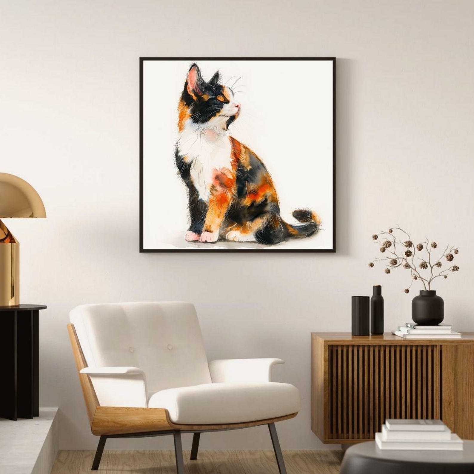 Calico Cat Wall Art 4 Digital Download PNG 1:1 Ratio Cat Lover Gift ...