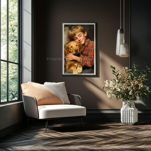 Vintage Dog and Boy Wall Art #6 | Digital Download Poster | A3 Size JPG ...