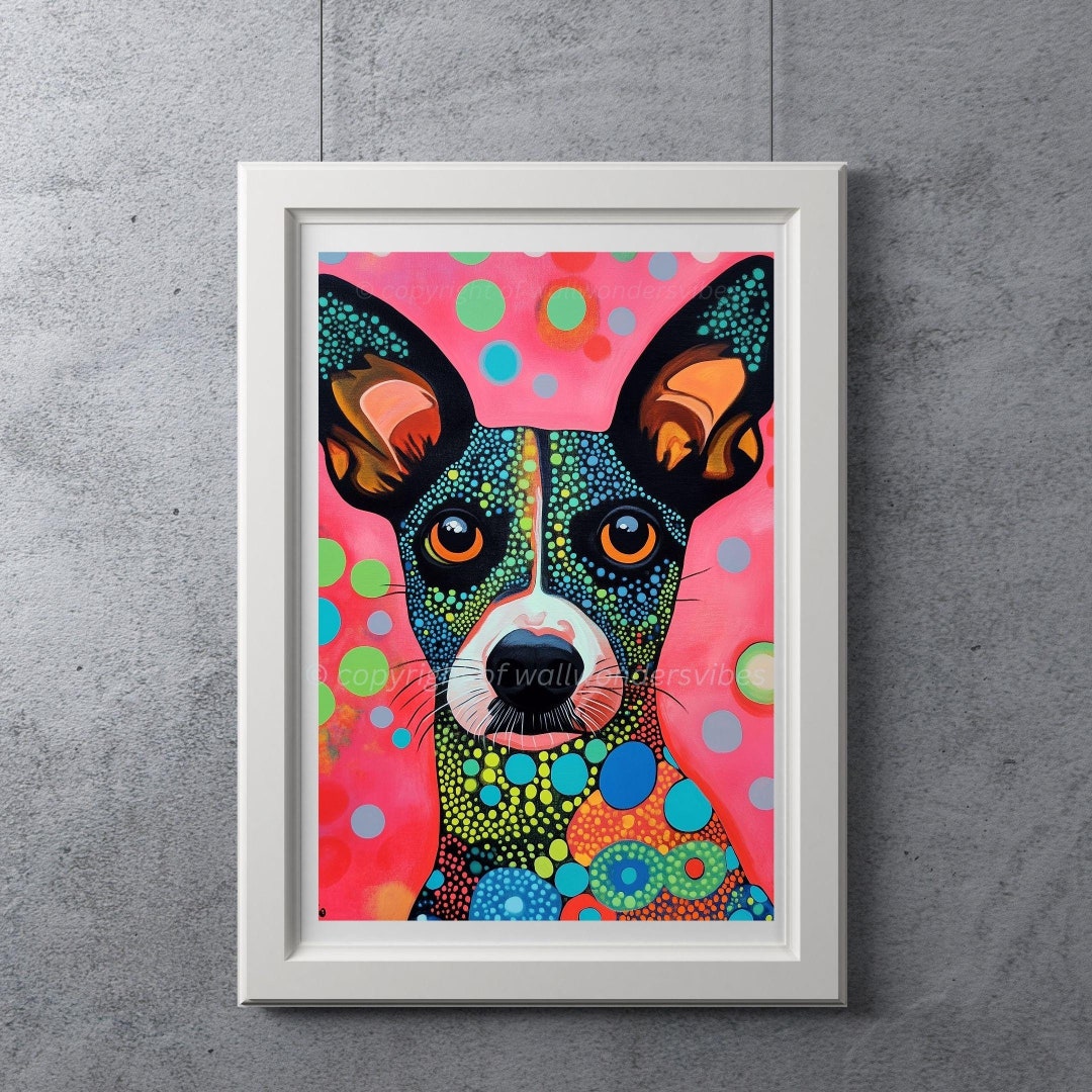 Colorful Dog Digital Wall Art Modern Abstract Pet Portrait Printable ...