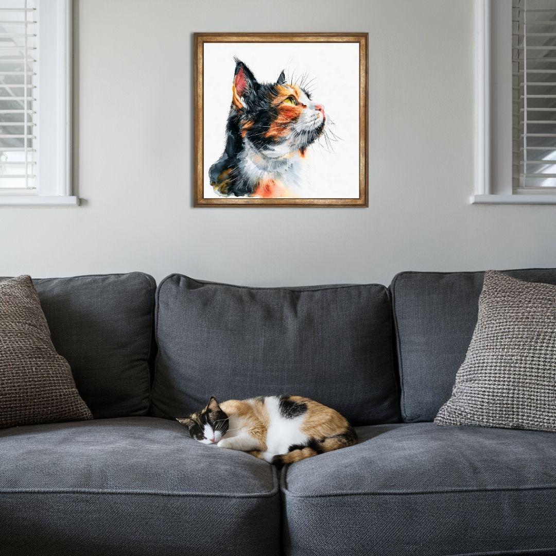 Calico Cat Wall Art #1 | Digital Download PNG 1:1 Ratio | Cat Lover ...