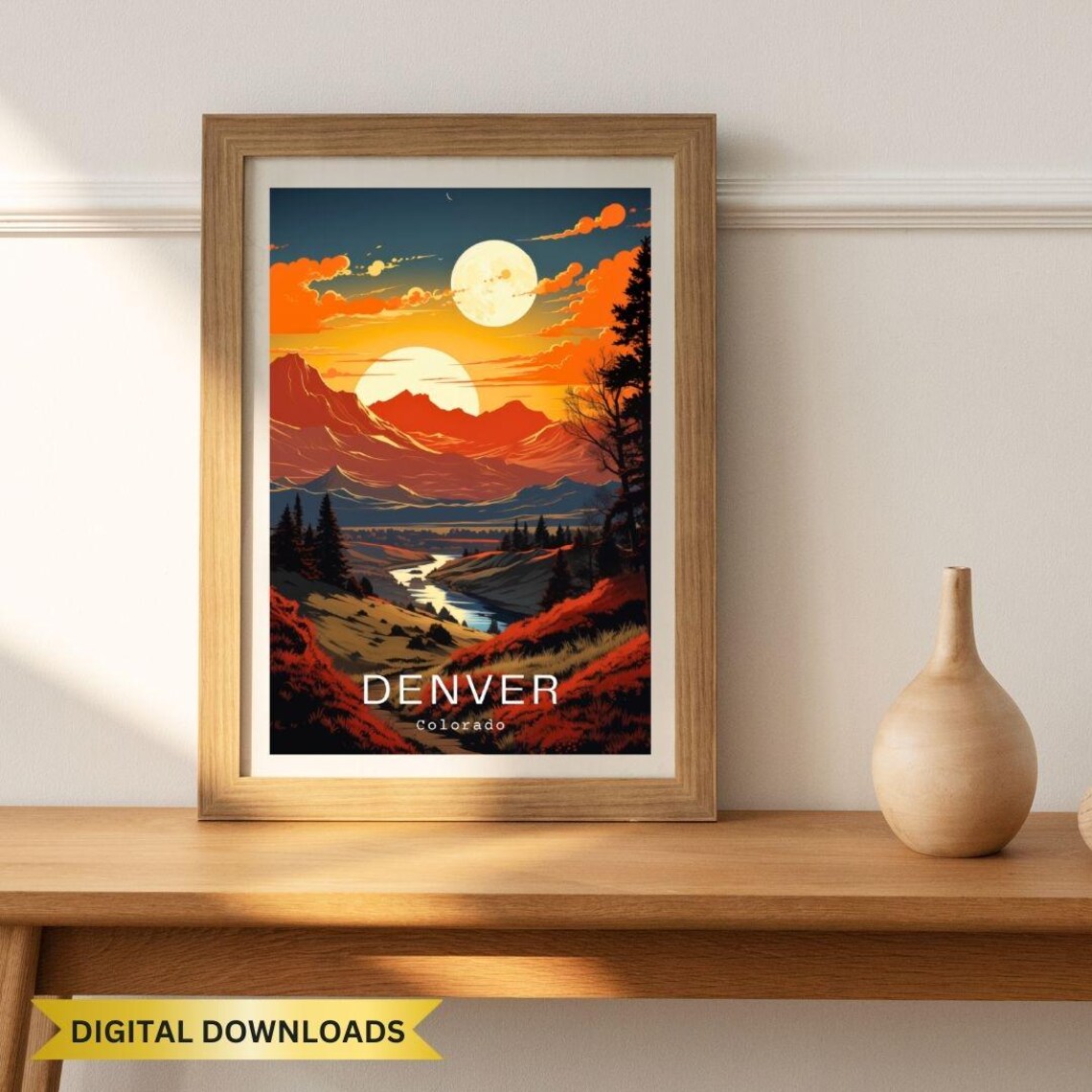 Denver Travel Poster #4 - Digital Download - A3 Size Wall Art - High ...