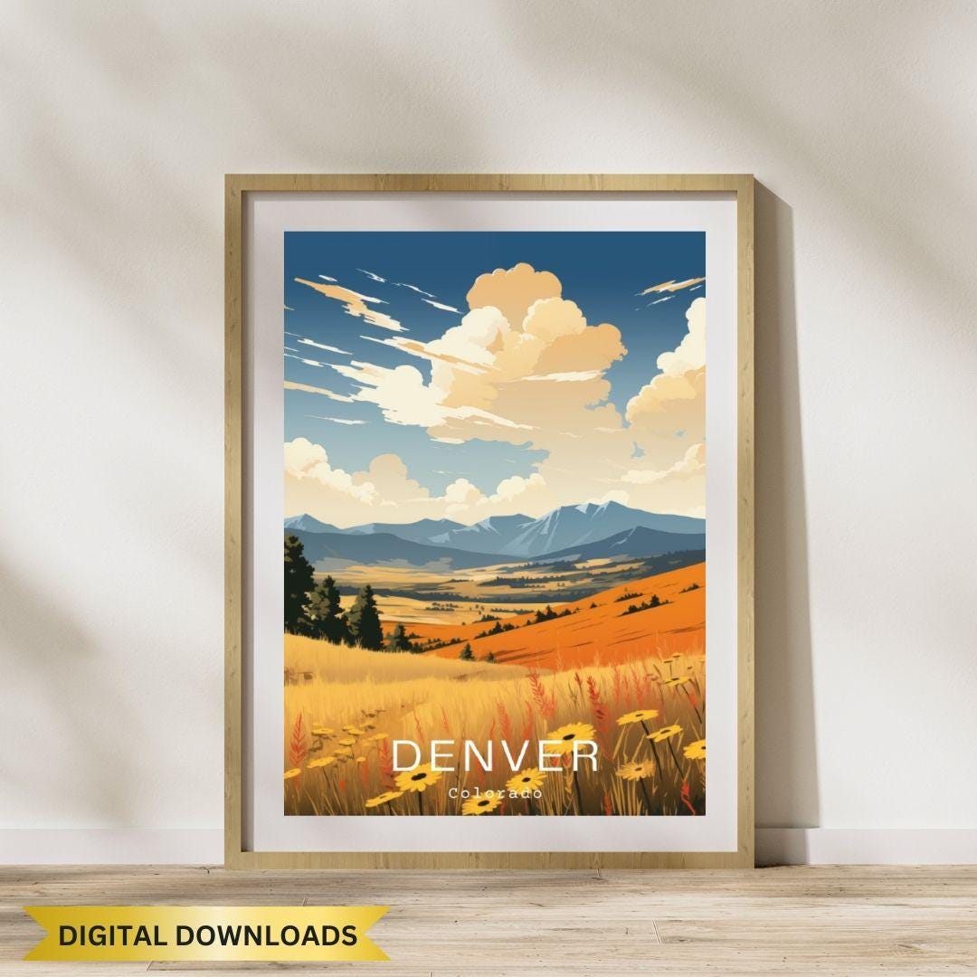 Denver Travel Poster #12 - Digital Download - A3 Size Wall Art - High ...