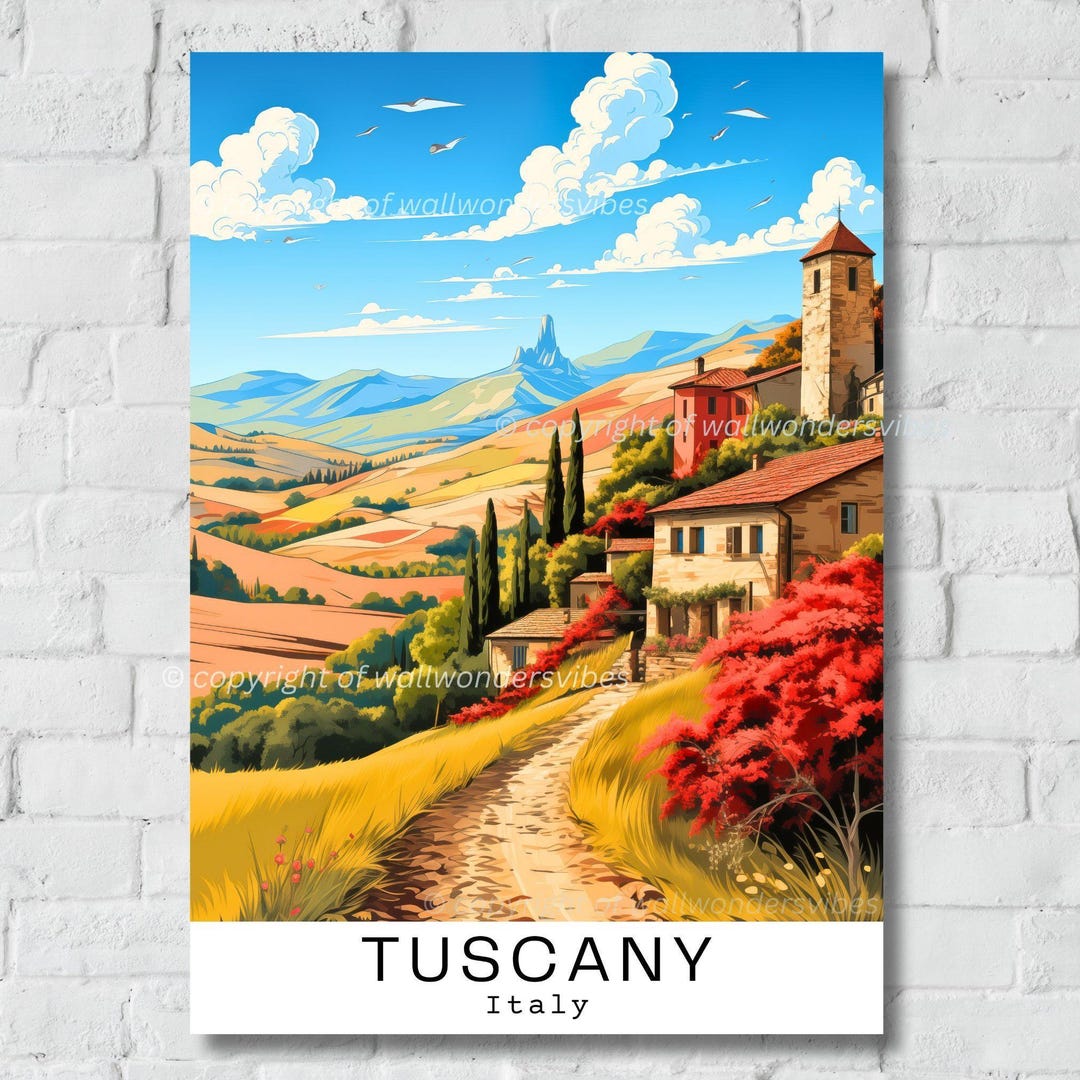 Stunning Tuscany Landscape Art Print, Digital Download, Italian ...