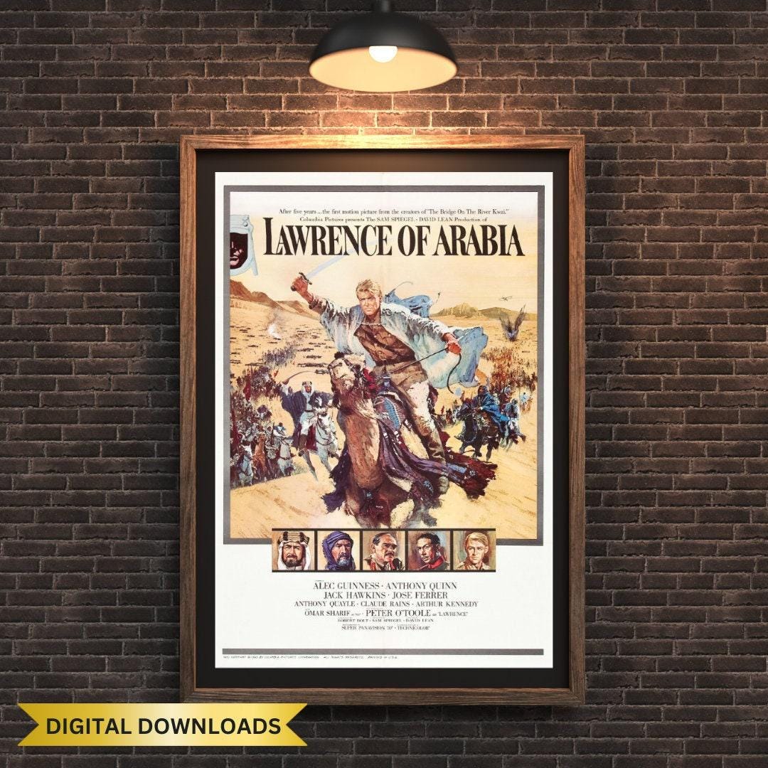 Lawrence of Arabia Movie Poster Print, Classic Film Wall Art, Vintage ...