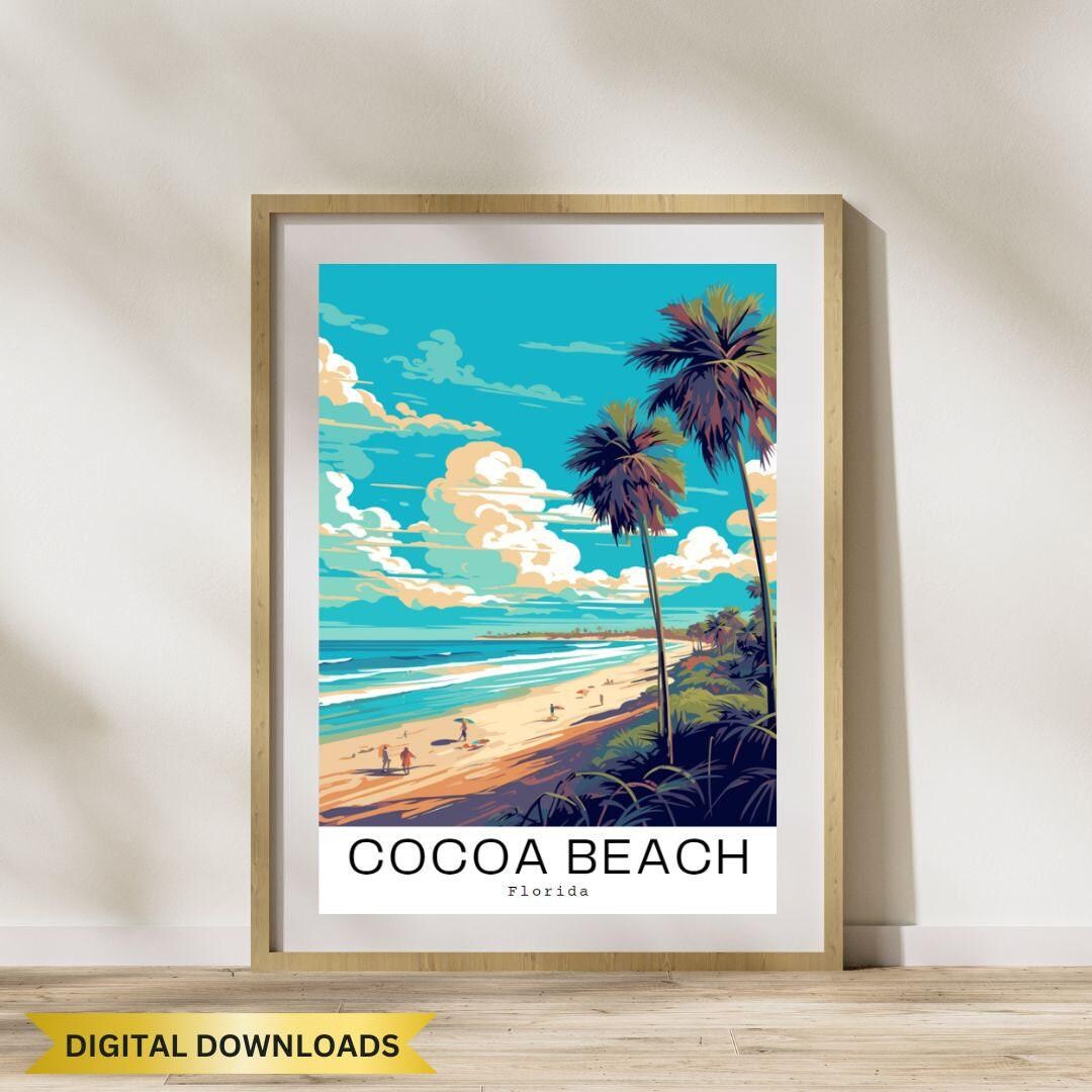 Vintage Beach Wall Art, Coastal Decor Printable, Retro Travel Poster ...
