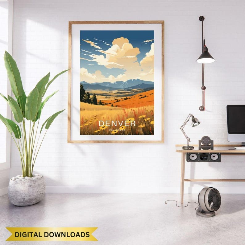Denver Travel Poster #12 - Digital Download - A3 Size Wall Art - High ...