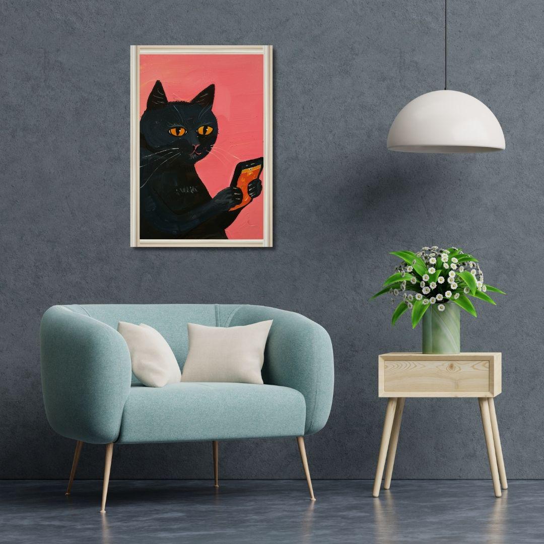 Whimsical Cat Reading Meme #3 | A3 Printable Wall Art | Digital ...