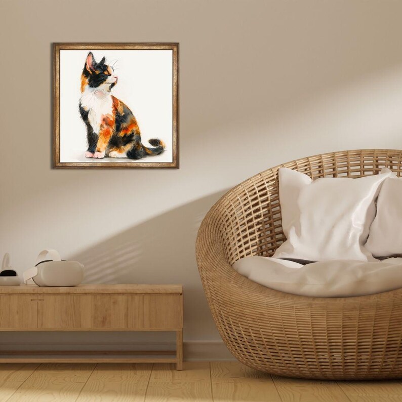 Calico Cat Wall Art 4 Digital Download PNG 1:1 Ratio Cat Lover Gift ...