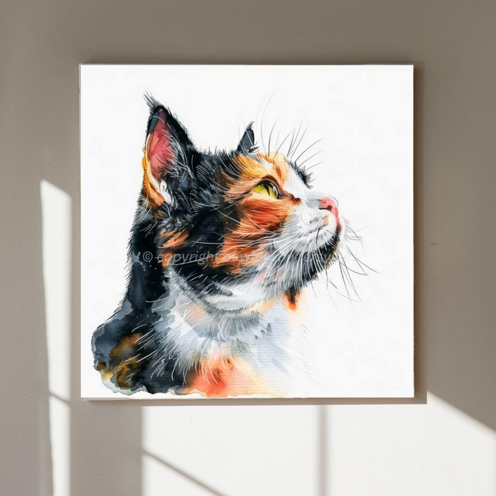 Calico Cat Wall Art #1 | Digital Download PNG 1:1 Ratio | Cat Lover ...