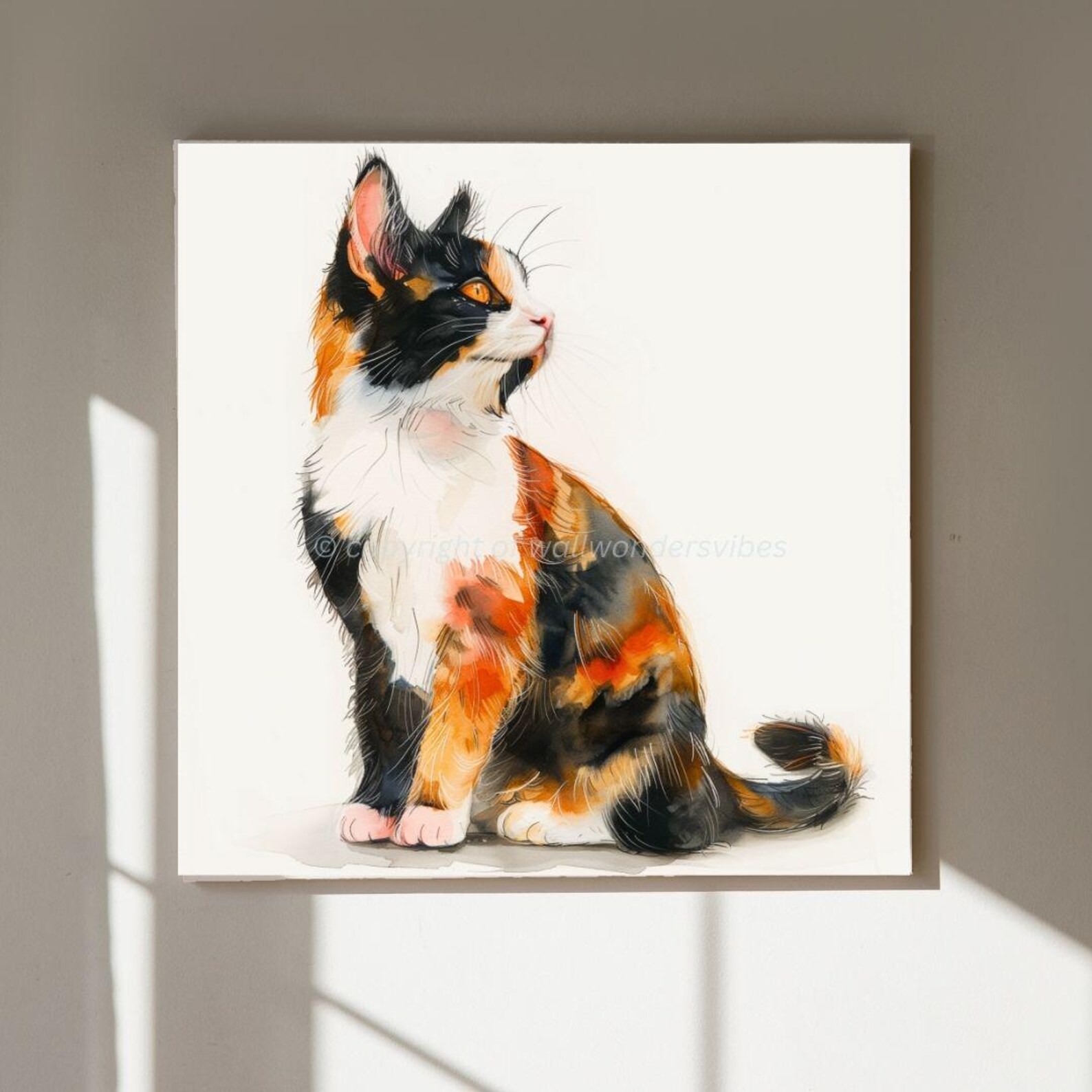 Calico Cat Wall Art #4 | Digital Download PNG 1:1 Ratio | Cat Lover ...
