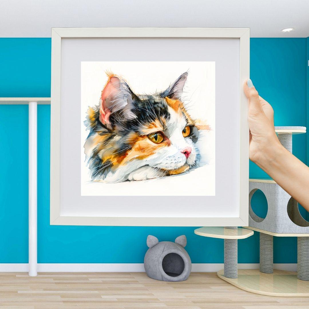 Calico Cat Wall Art 5 Digital Download PNG 1:1 Ratio Cat Lover Gift ...