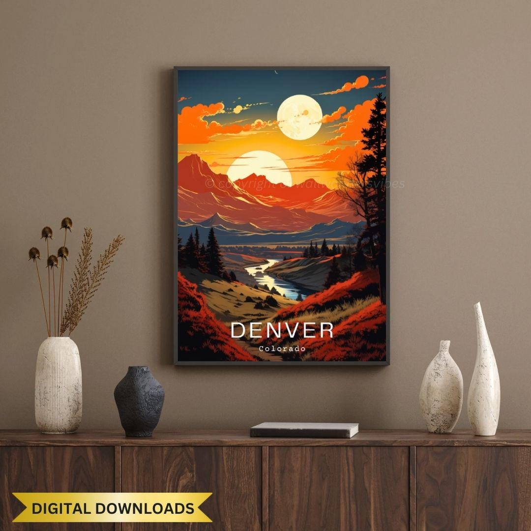 Denver Travel Poster #4 - Digital Download - A3 Size Wall Art - High ...
