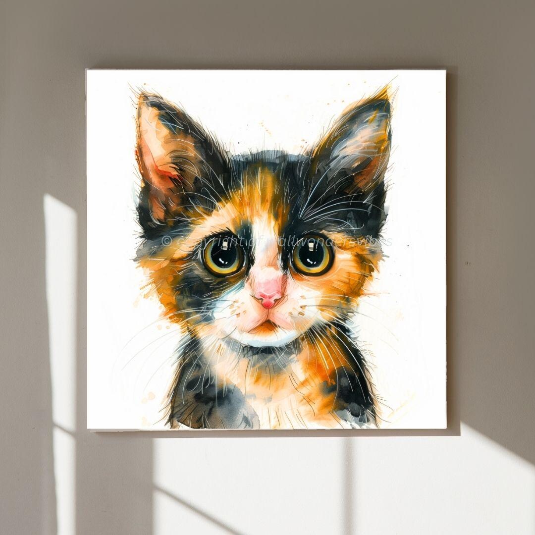 Calico Cat Wall Art #7 | Digital Download PNG 1:1 Ratio | Cat Lover ...