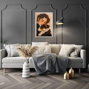 Dog and Girl Wall Art #5 | A3 Printable Art for Dog Lovers | Digital ...