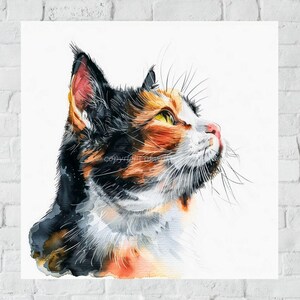 Calico Cat Wall Art #1 | Digital Download PNG 1:1 Ratio | Cat Lover ...