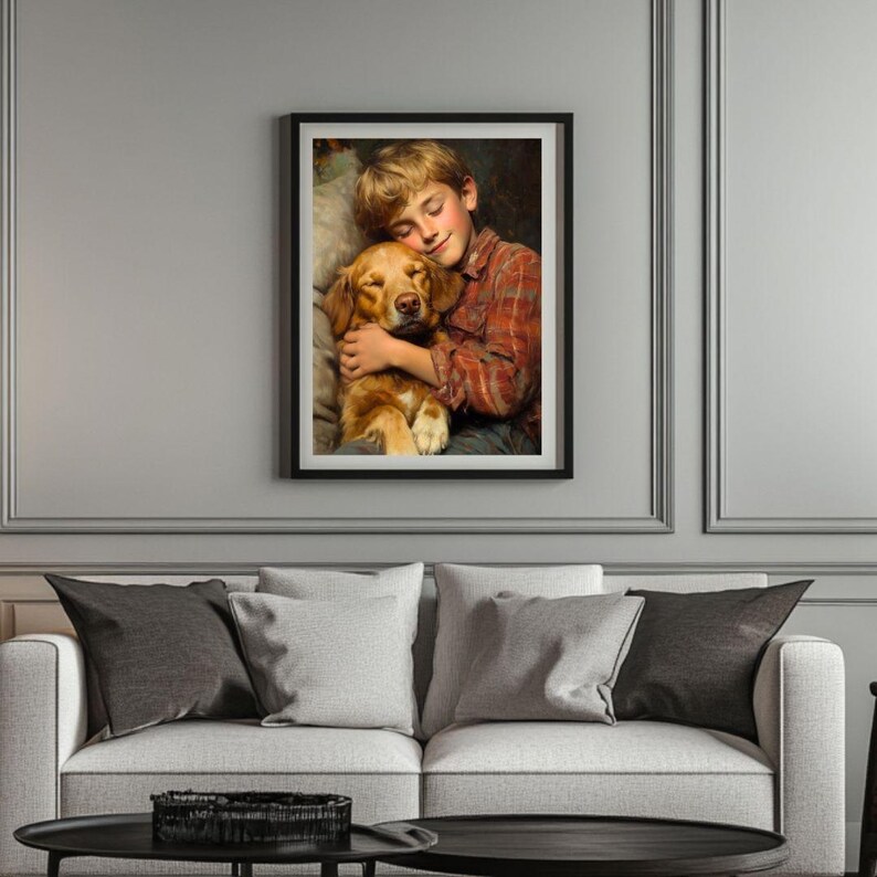Vintage Dog and Boy Wall Art #6 | Digital Download Poster | A3 Size JPG ...