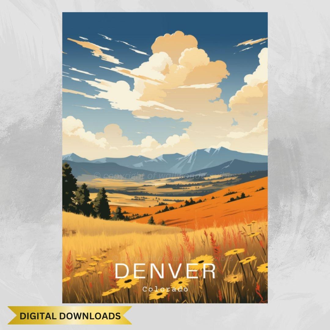 Denver Travel Poster #12 - Digital Download - A3 Size Wall Art - High ...