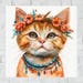 Bohemian Watercolor Cat Wall Art #1 | Digital Download PNG | High ...