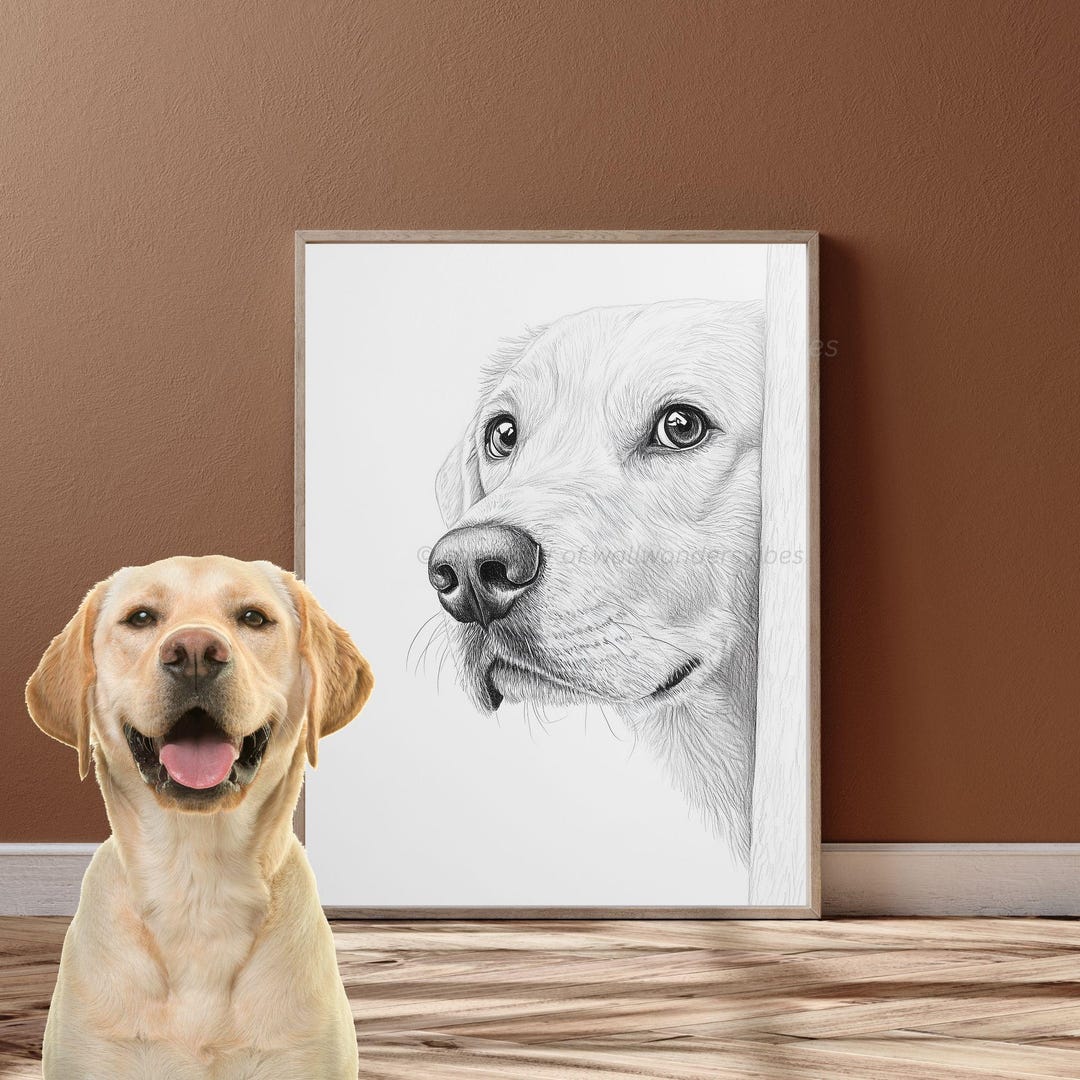 Labrador Retriever Drawing Printable Wall Art - Pet Digital Artwork ...