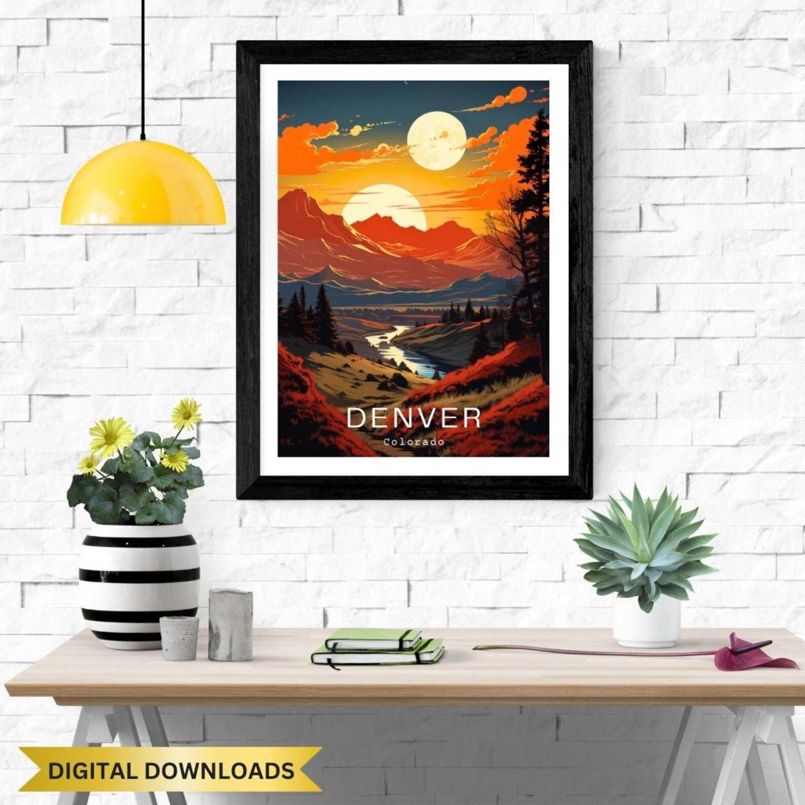 Denver Travel Poster #4 - Digital Download - A3 Size Wall Art - High ...