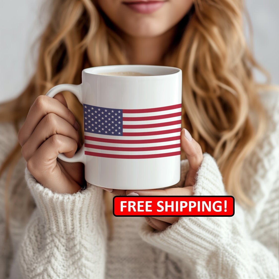 American Flag Coffee Mug Cup, USA Flag Cup, Memorial Day, 4th of July ...