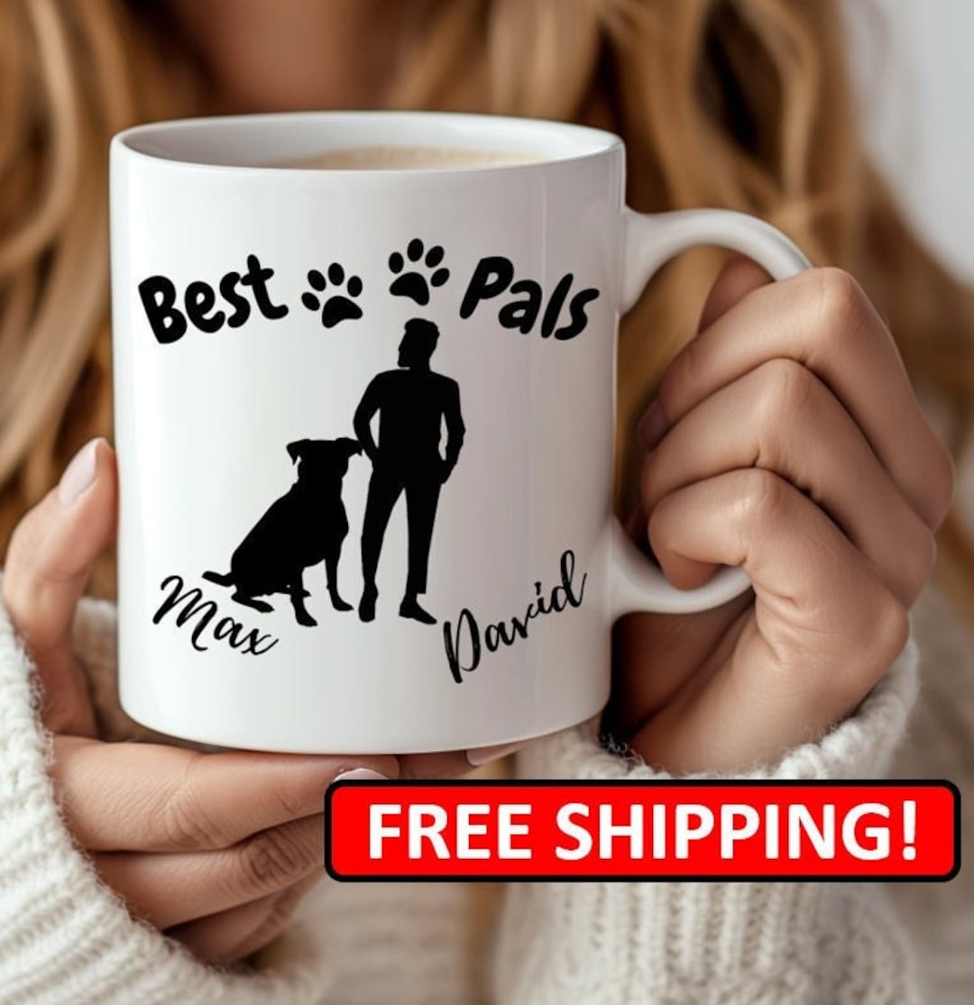 Personalized Man Dog Best Pals Coffee Mug, Best Pals Dog Mug, Fathers ...