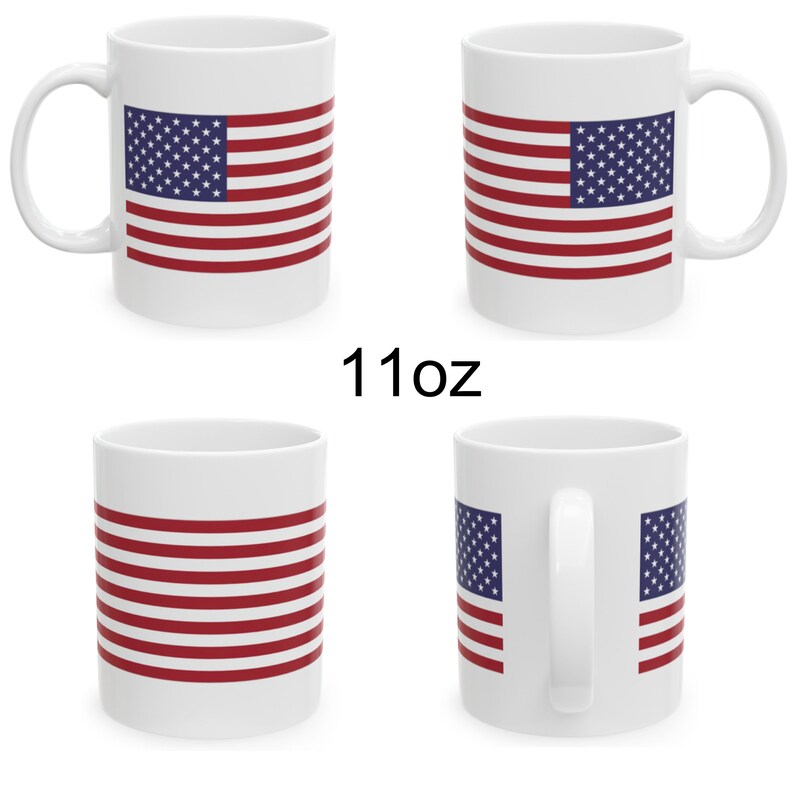 American Flag Coffee Mug Cup, USA Flag Cup, Memorial Day, 4th of July ...