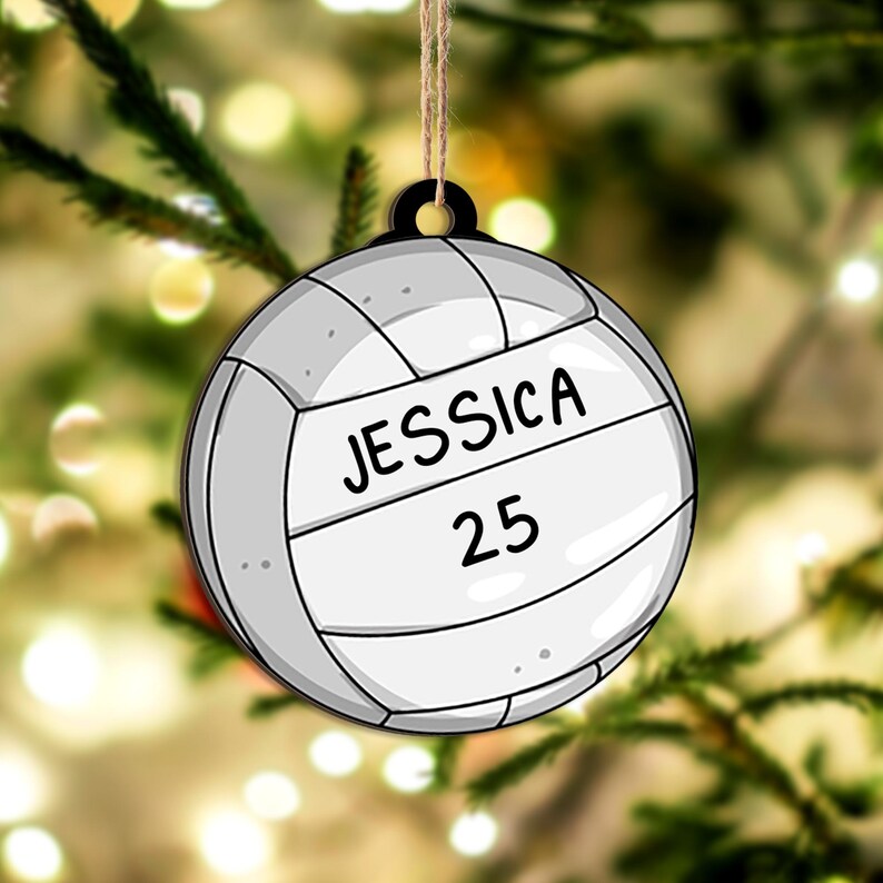 Personalized Volleyball Flat 2D Ornament, Custom Volleyball Christmas ...