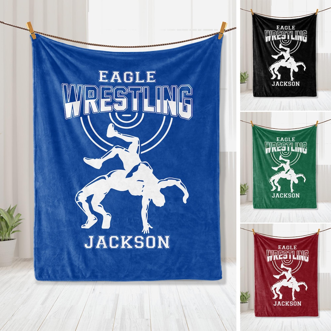Personalized Wrestling Blanket, Custom Name Soft Cozy Sherpa Fleece ...