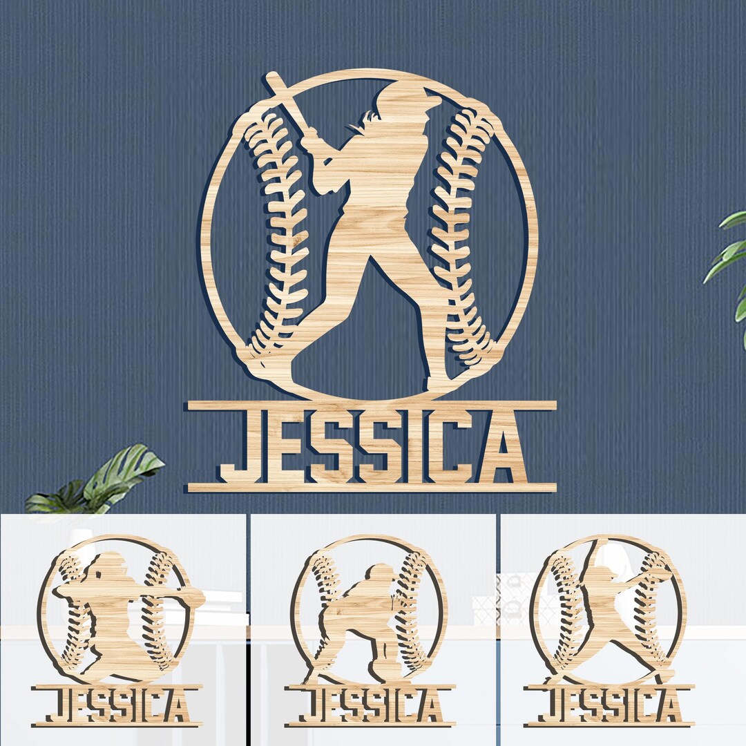 Personalized Softball Wood Sign, Softball Sign, Custom Name Wooden Sign ...