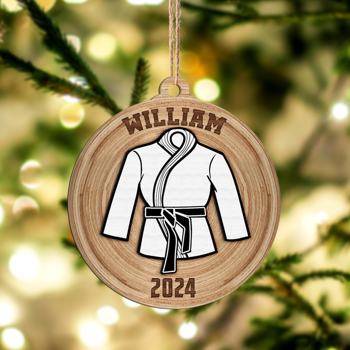 Personalized Karate Layered Wood Ornament, Custom Karate Christmas Tree ...