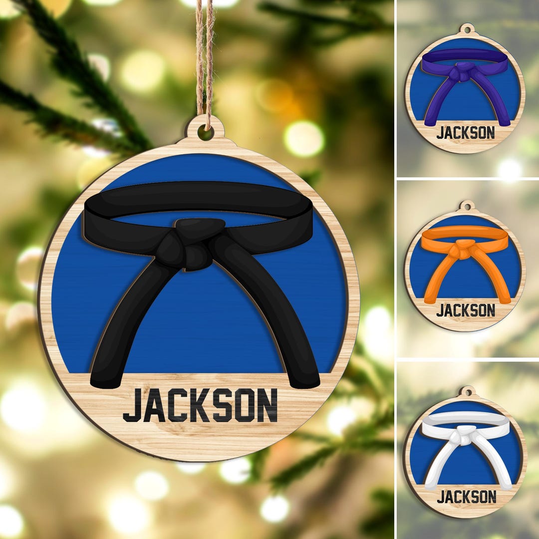 Personalized Karate Layered Wood Ornament, Custom Karate Christmas Tree ...