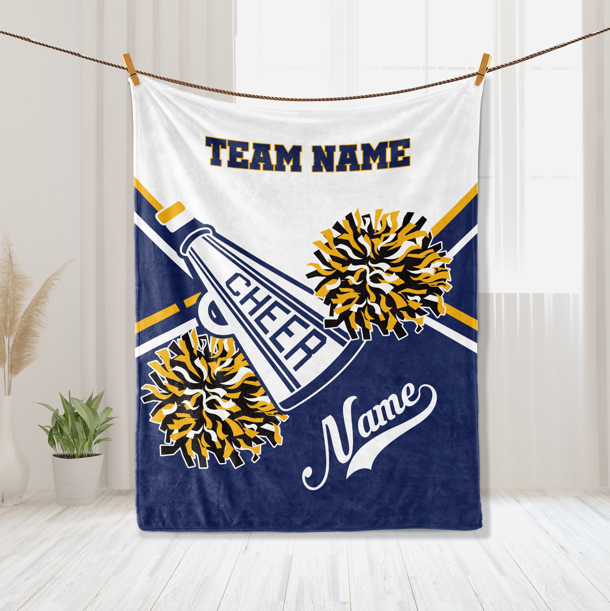 Personalized Cheerleading Blanket, Custom Name Soft Cozy Sherpa Fleece ...