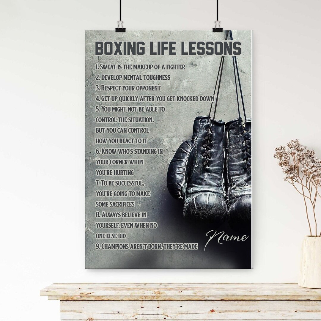Personalized Boxing Poster/canvas, Boxing Life Lessons Wall Art Print ...