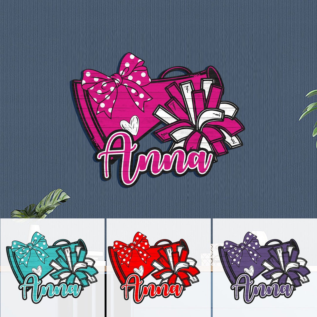 Personalized Cheerleading Wood Sign, Cheer Sign, Custom Name Wooden ...