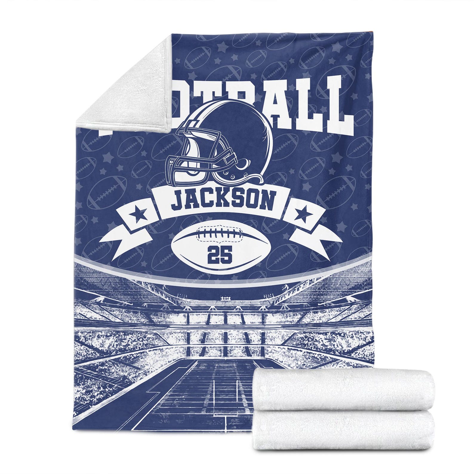 Personalized Football Blanket, Custom Name Number Football Player Soft ...