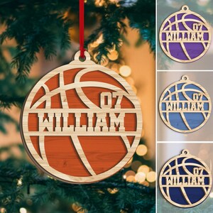 Personalized Basketball Layered Wood Ornament, Custom Basketball ...