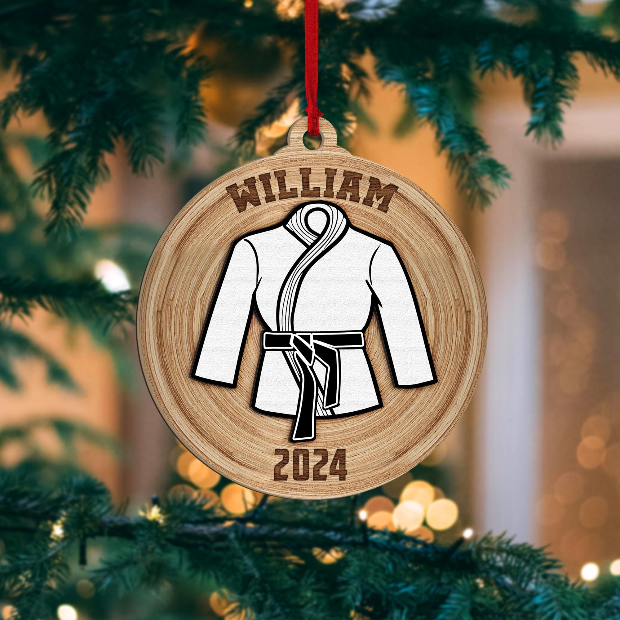 Personalized Karate Layered Wood Ornament, Custom Karate Christmas Tree ...
